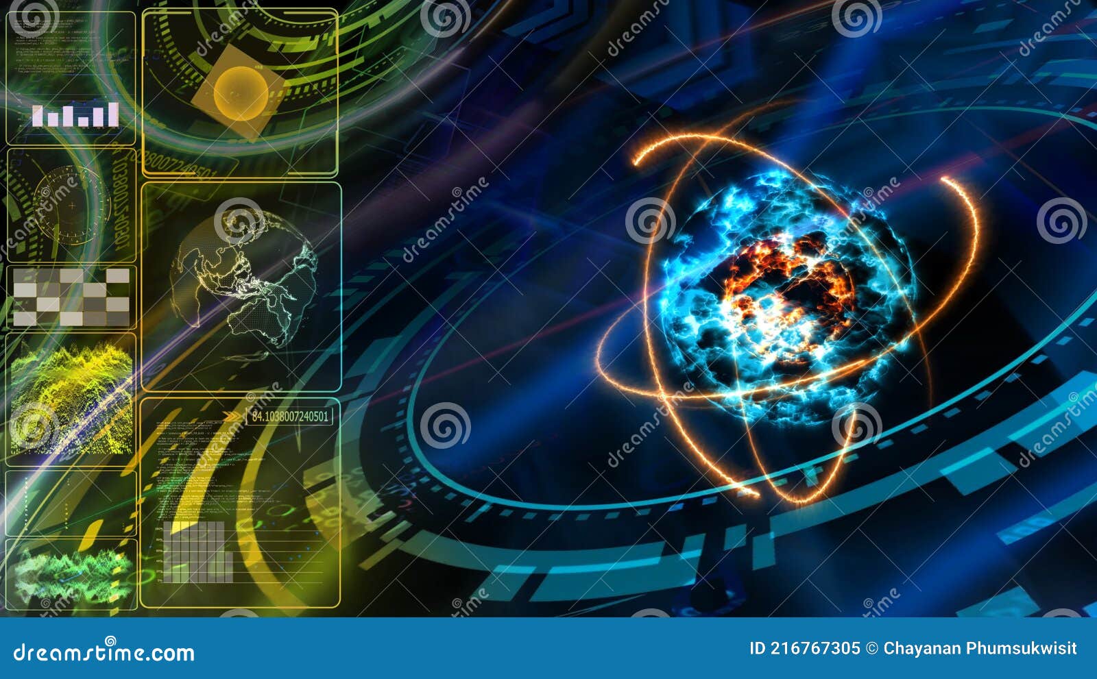 Monitor Analysis Abstract Colorful Core Explosive Core Stock ...