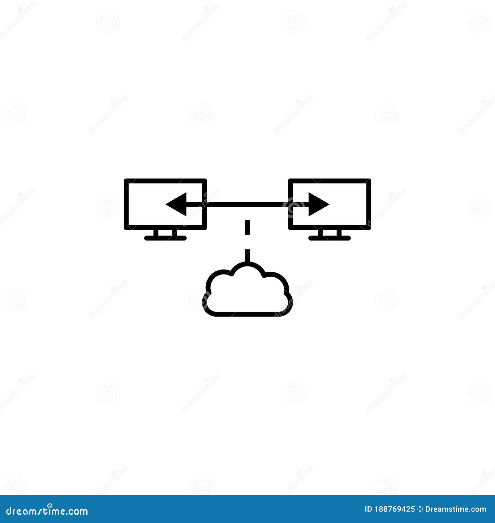 Monitor, Arrow, Cloud, Network Icon. Element of Data Analysis Icon for ...