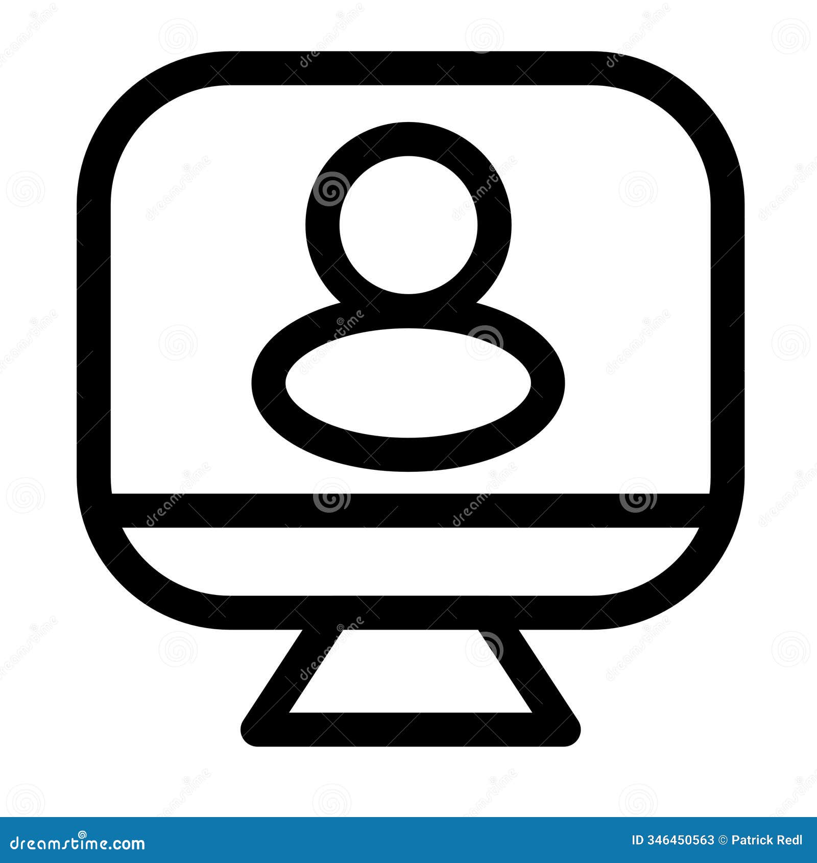 Monitor with an Avatar Representing Distance Learning Symbol - Modern ...