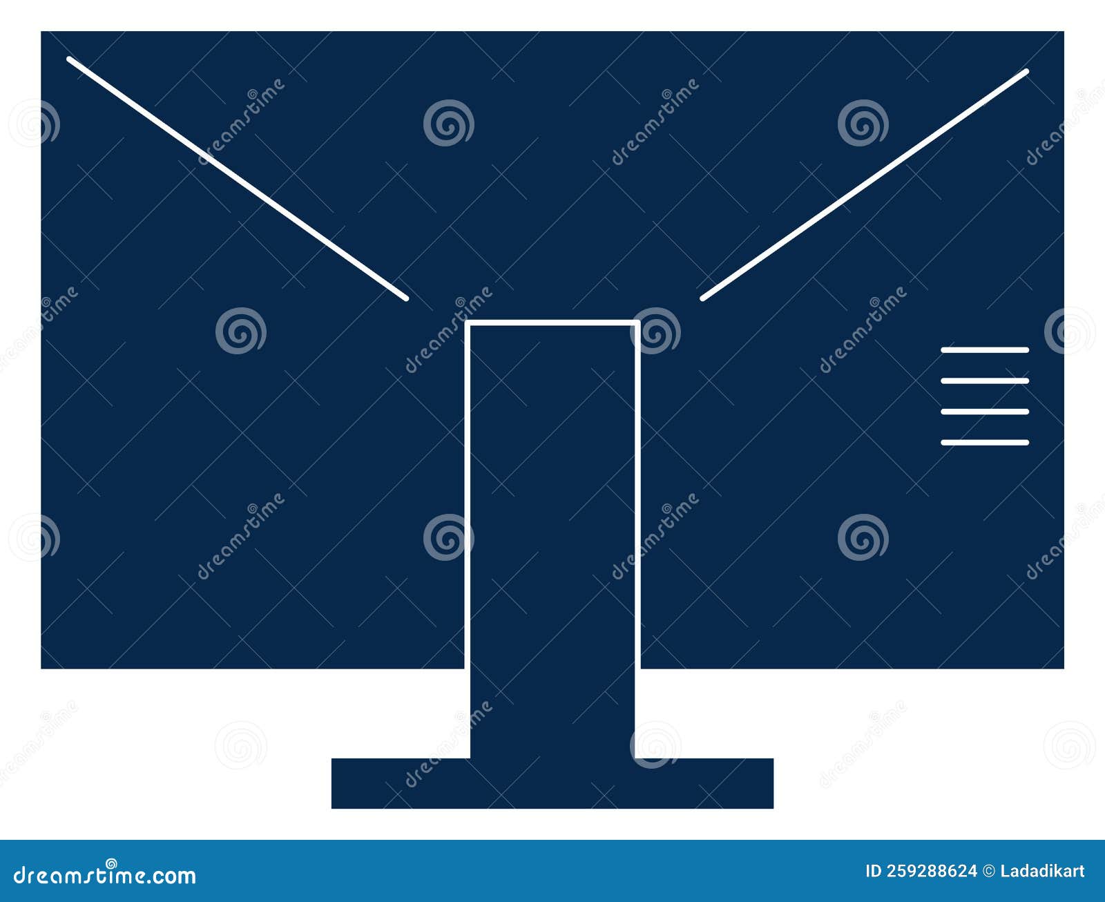 Monitor Back View. Computer Display Black Icon Stock Vector ...