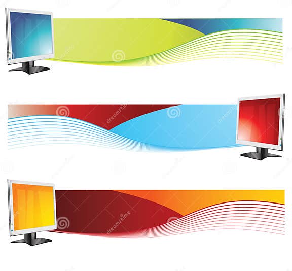 Monitor banners stock vector. Illustration of circle, energy - 9497155