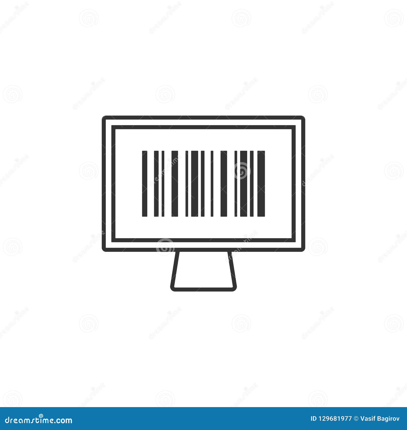 Monitor, Barcode Gold Icon. Vector Illustration Of Golden Particle ...