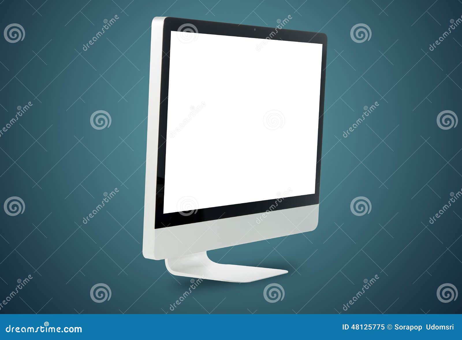 Monitor Bianco Anteriore Del Computer Illustrazione di Stock ...