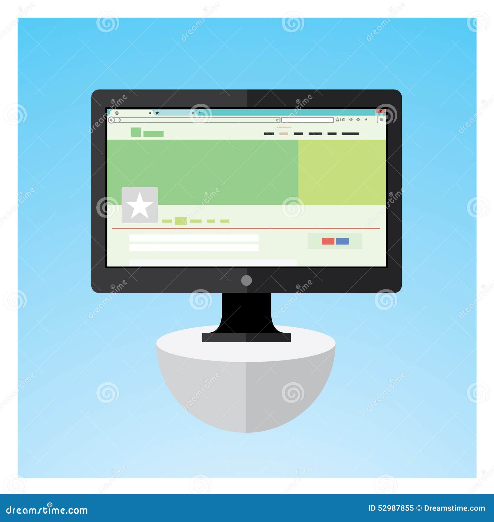 Monitor stock vector. Illustration of flat, black, webste - 52987855