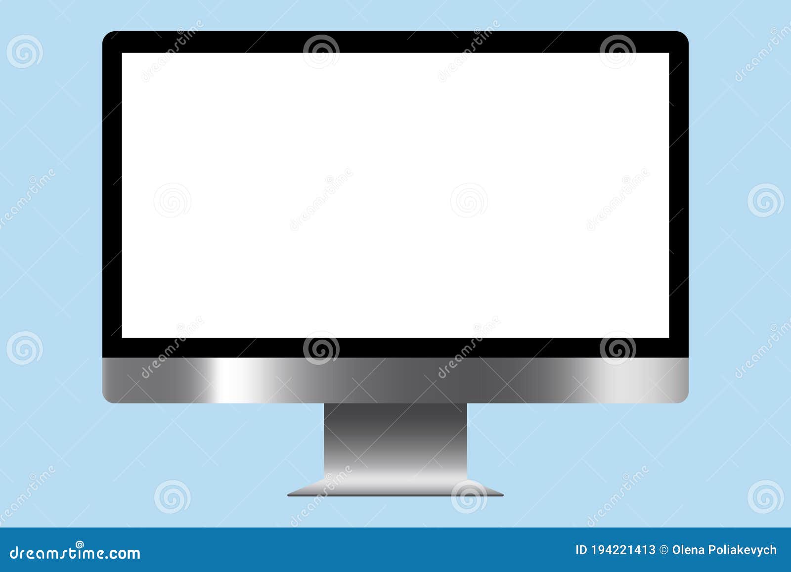 Monitor on a Blue Background. Computer Monitor with Blank Screen. Mocap ...