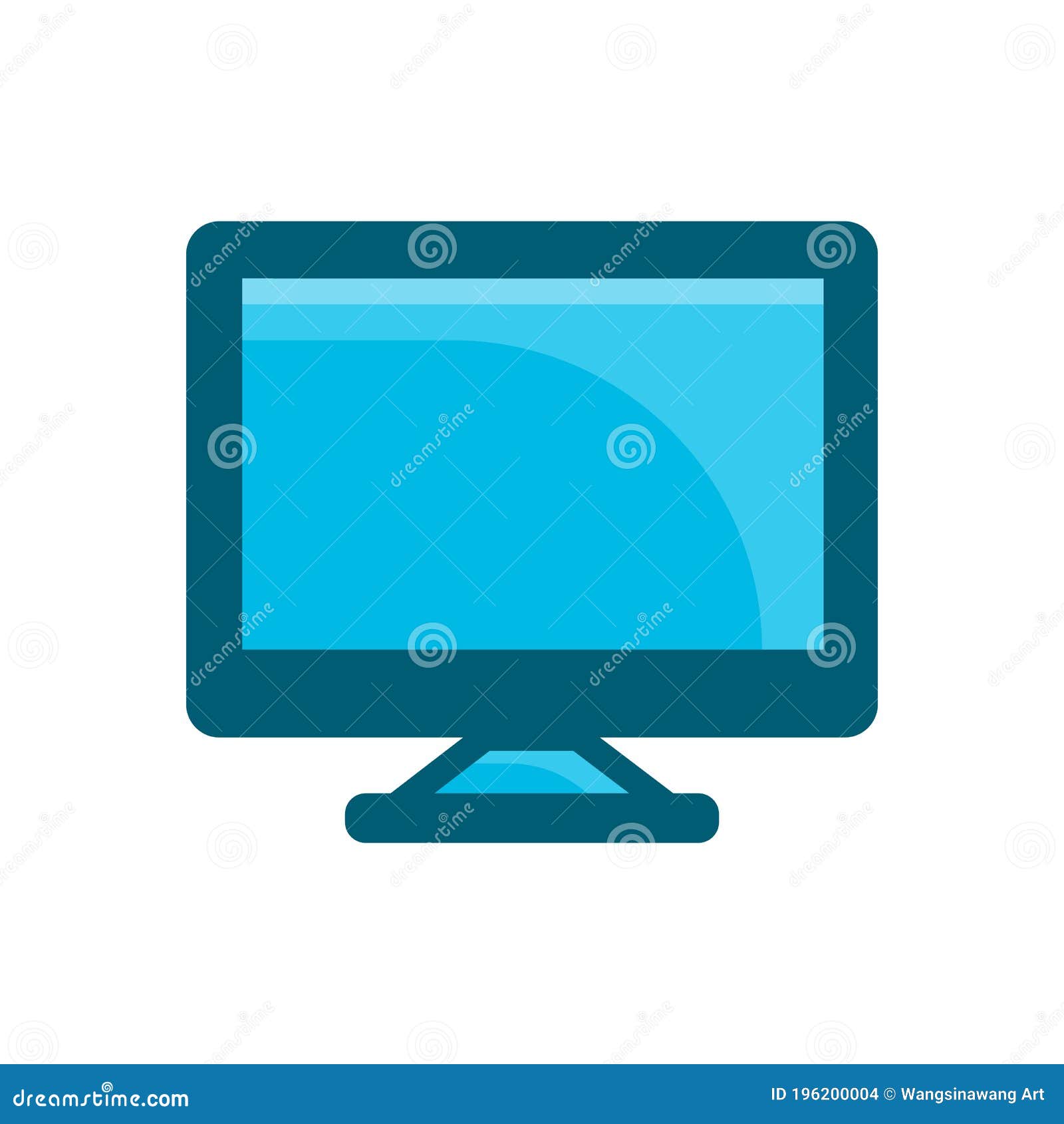 Monitor Blue Icon Vector Illustration Isolated on White Background ...