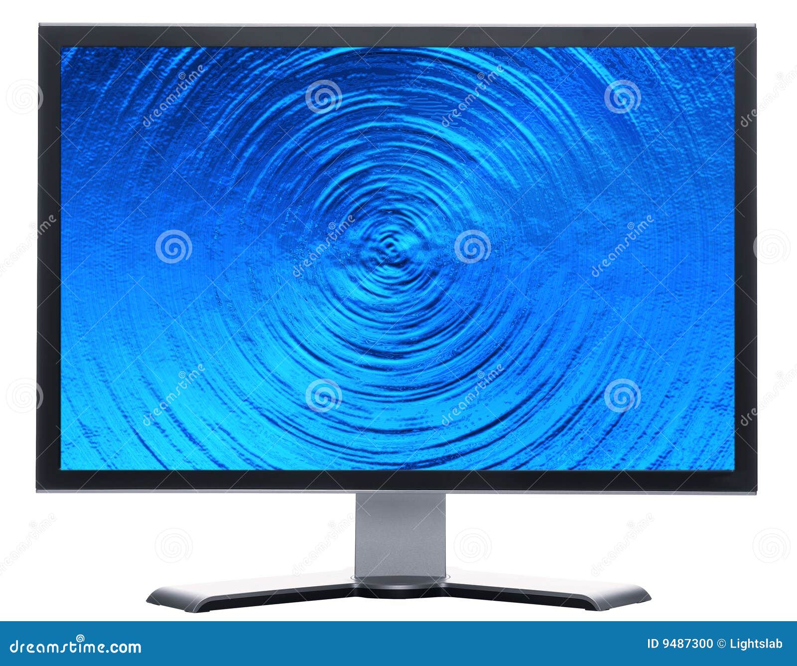 Monitor with Blue Ripples Water Texture Stock Illustration ...