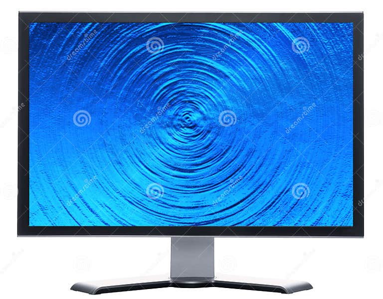 Monitor with Blue Ripples Water Texture Stock Illustration ...
