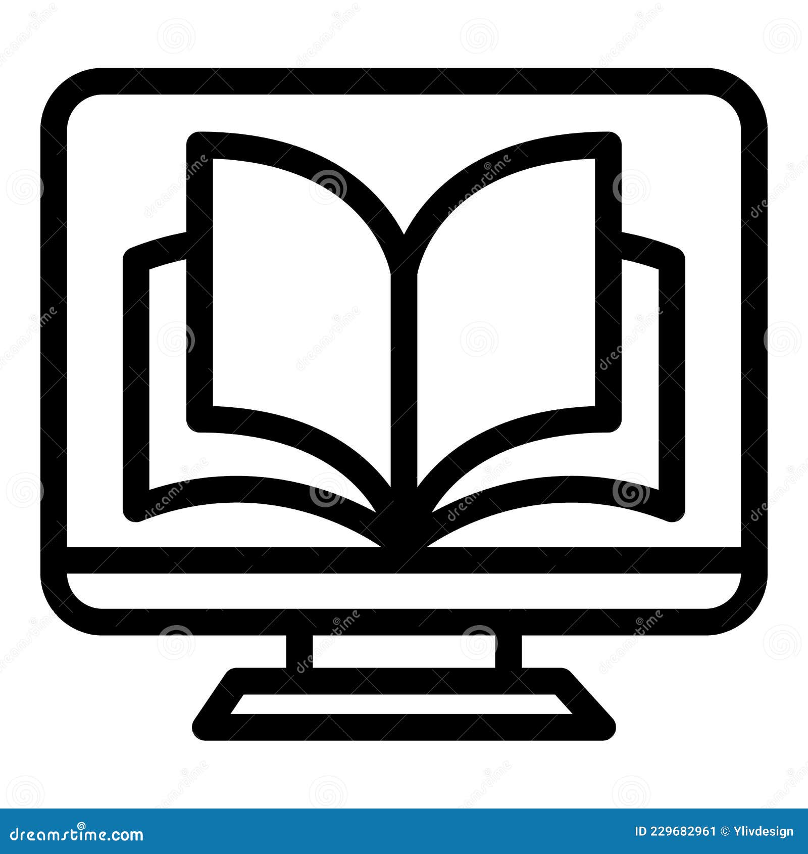 Monitor Book Icon Outline Vector. School Library Stock Vector ...