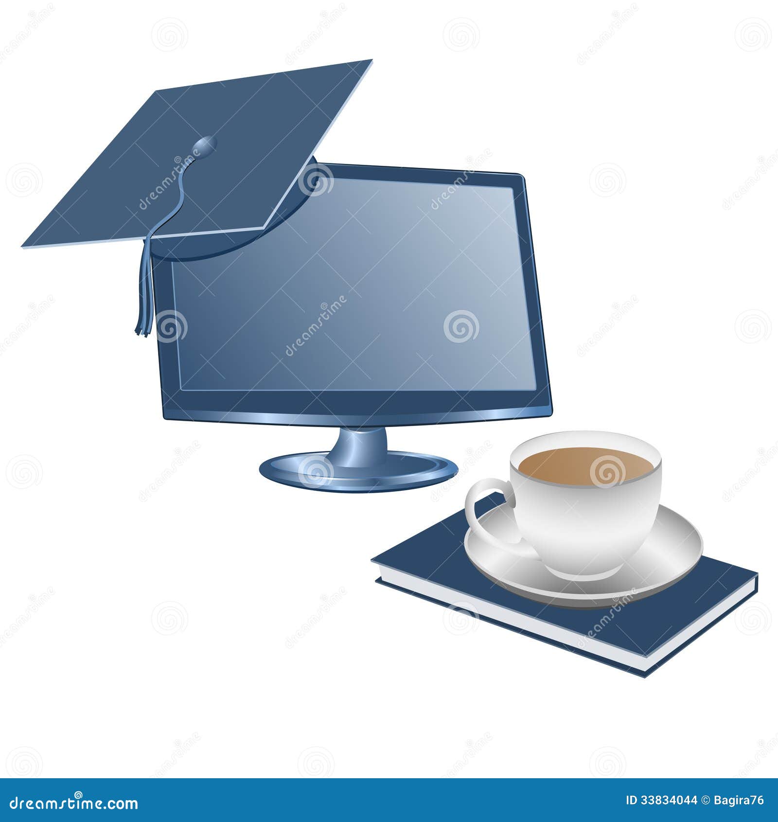 Monitor and books stock vector. Illustration of equipment - 33834044