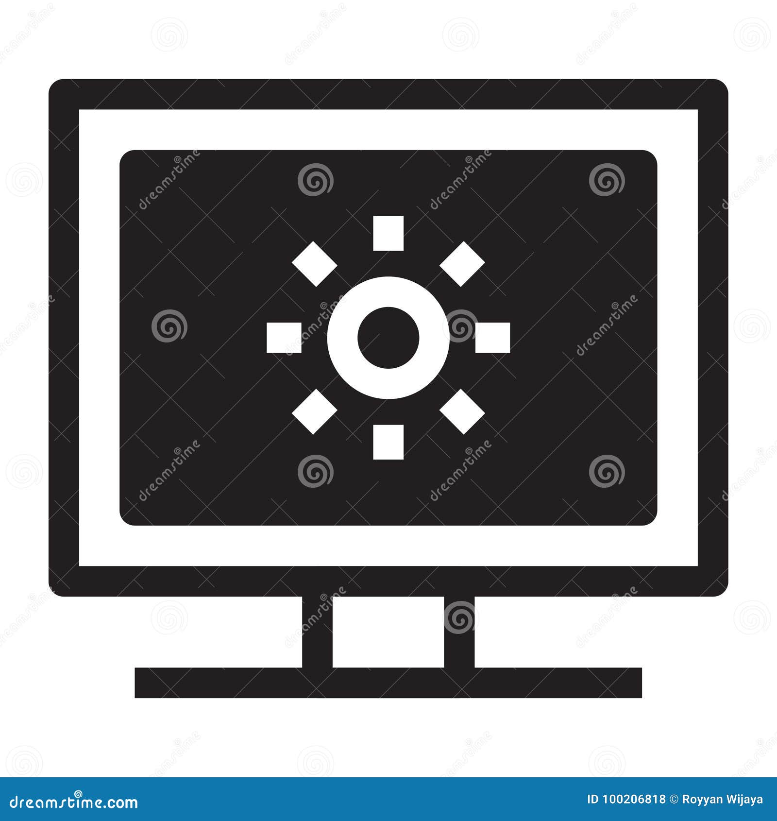Monitor brightness stock vector. Illustration of flat - 100206818