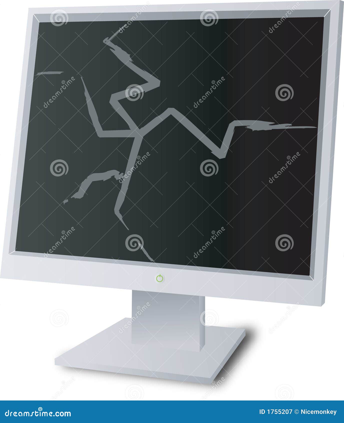 Monitor broken stock illustration. Illustration of background - 1755207
