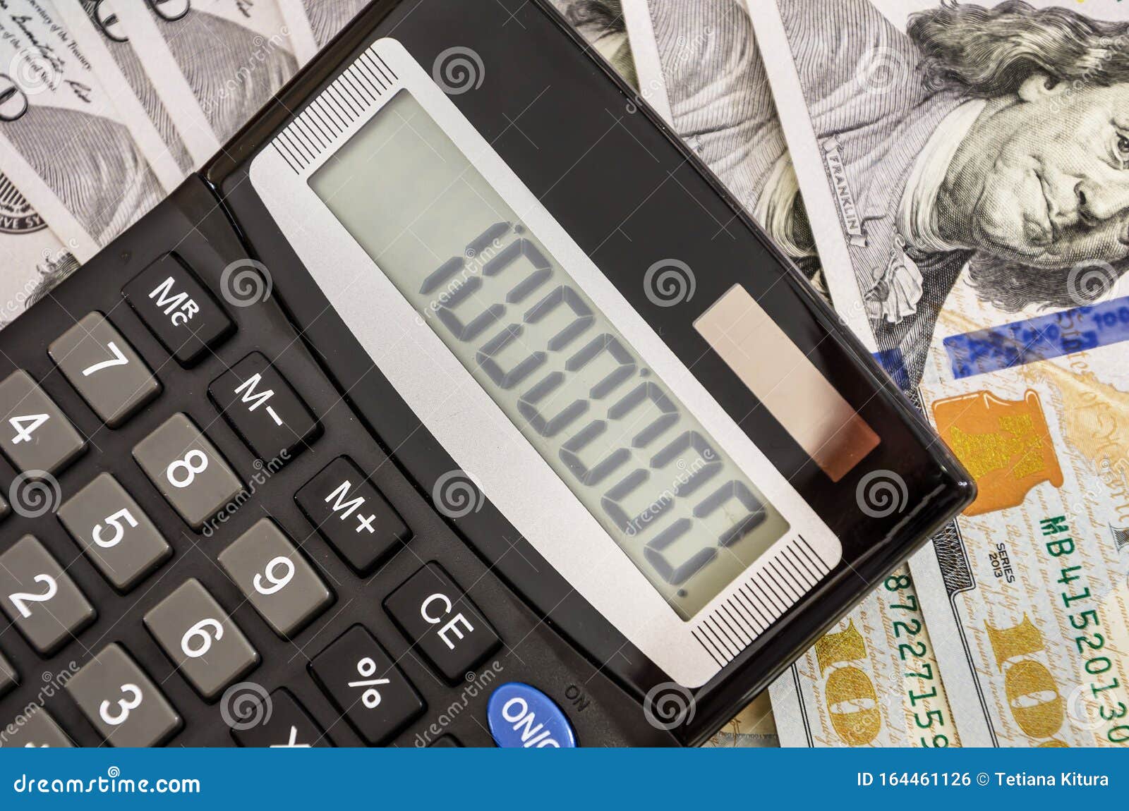 1,000,000 on the Monitor of the Calculator, Dollars. Close-up. Stock ...