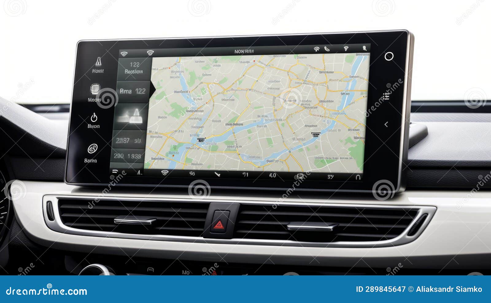 Monitor in Car with Blank Screen. Navigation Maps Concept Stock Image ...