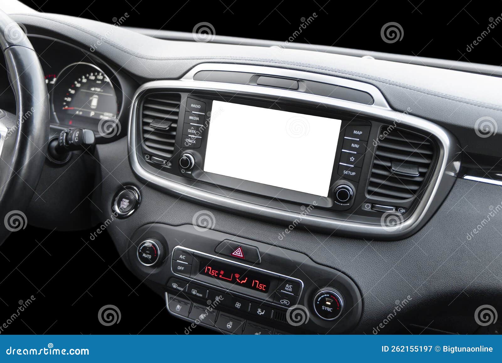 Monitor in Car with Blank Screen Use for Navigation Maps and GPS. on ...