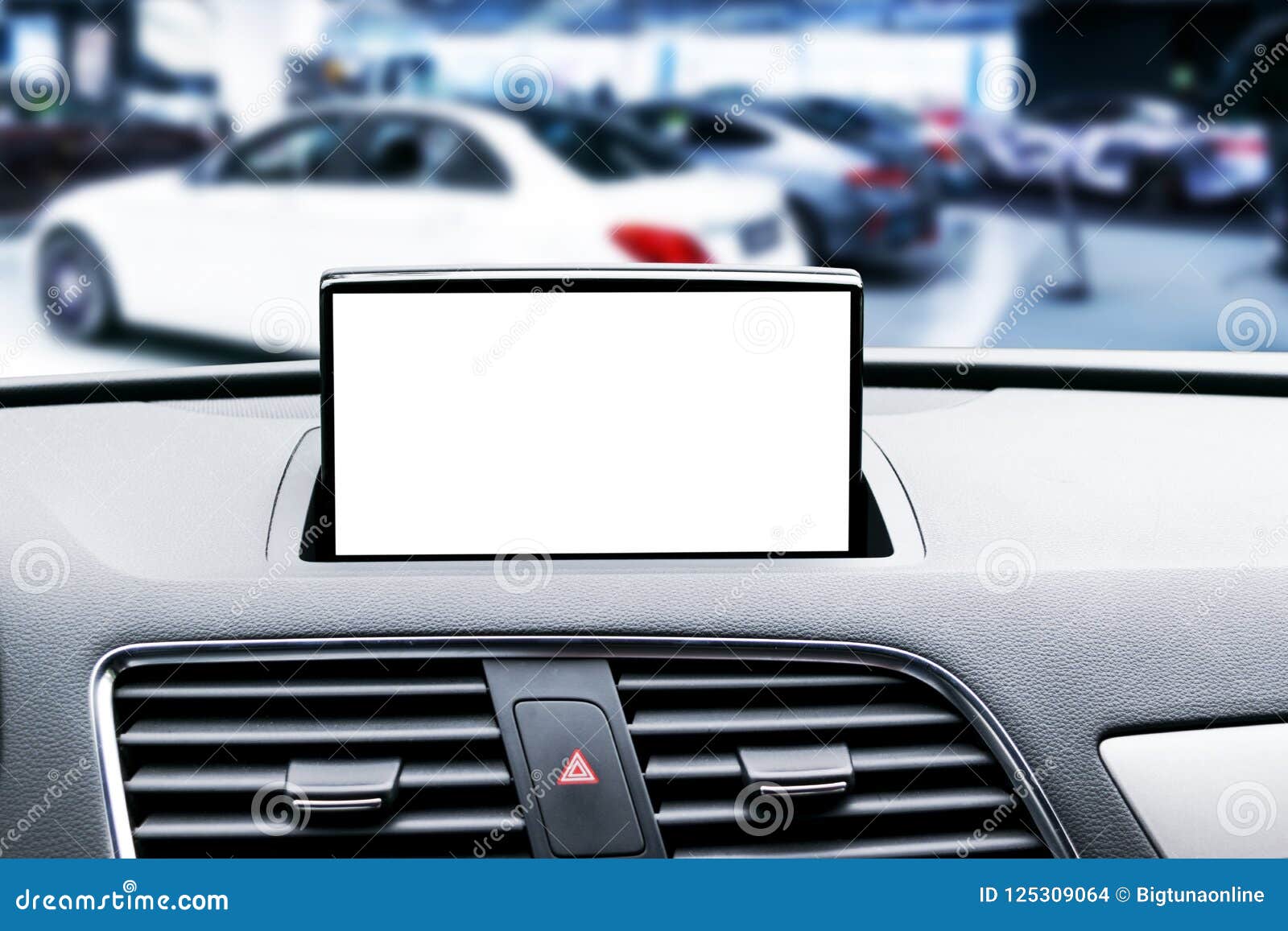 Monitor in Car with Blank Screen Use for Navigation Maps and GPS. on ...