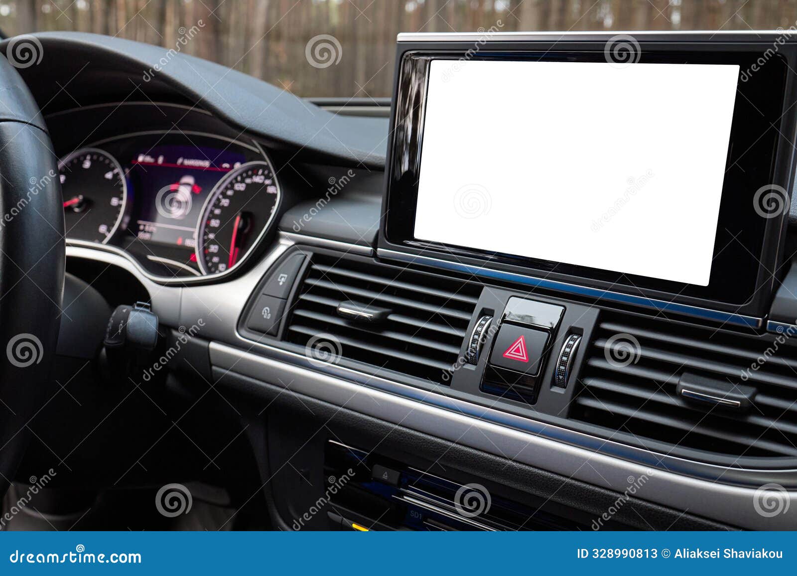 Monitor in Car Isolated Blank Screen for Navigation Maps and GPS ...