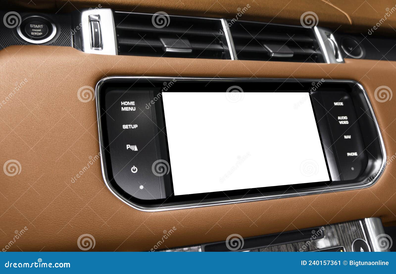Monitor in Car with Isolated Blank Screen Use for Navigation Maps and ...