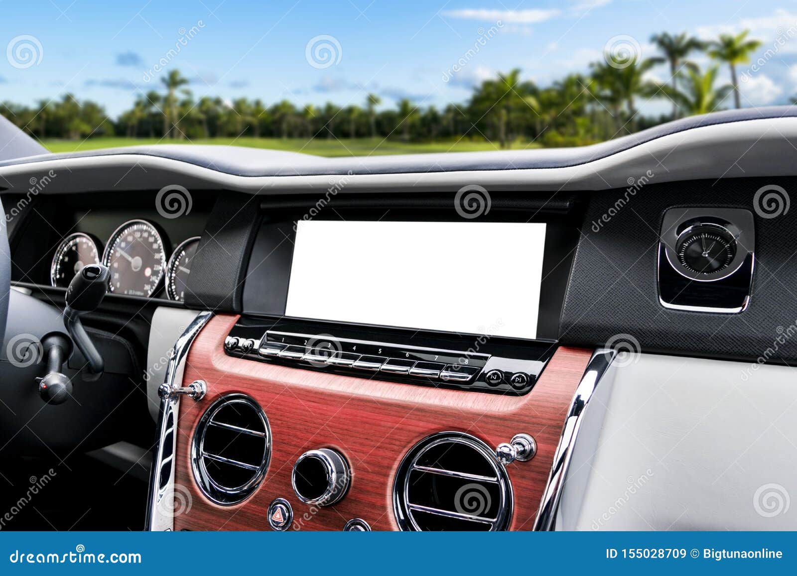Monitor in Car with Isolated Blank Screen Use for Navigation Maps and ...
