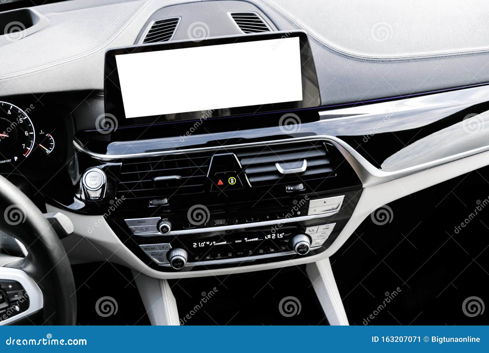 Monitor in Car with Blank Screen Use for Navigation Maps and GPS. on ...