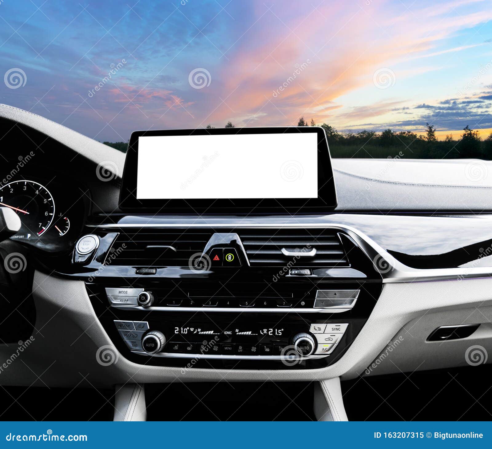 Monitor in Car with Blank Screen Use for Navigation Maps and GPS. on ...