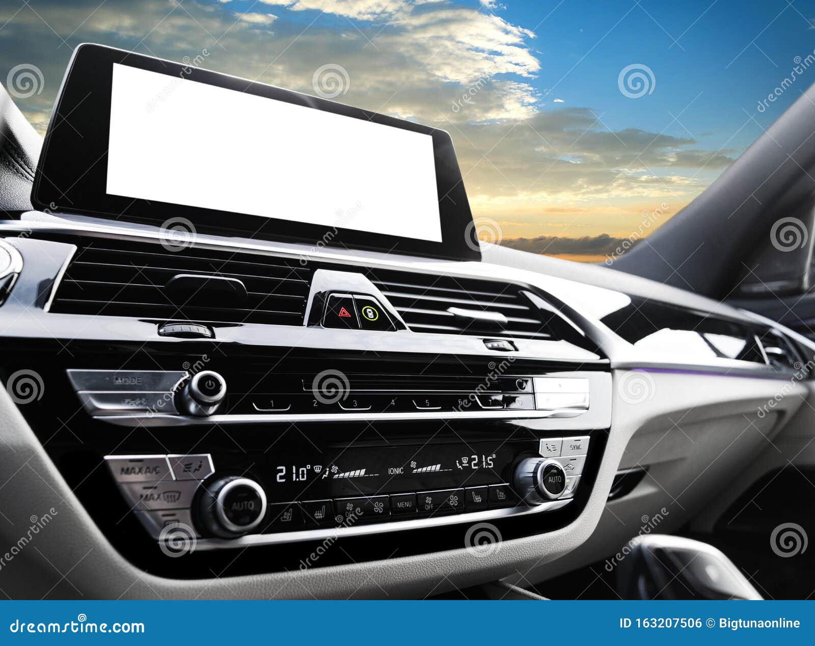 Monitor in Car with Blank Screen Use for Navigation Maps and GPS. on ...