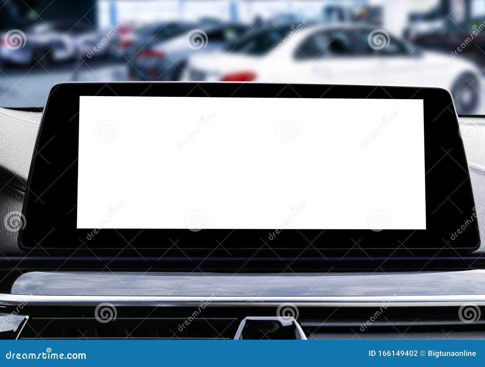 Monitor in Car with Isolated Blank Screen Use for Navigation Maps and ...