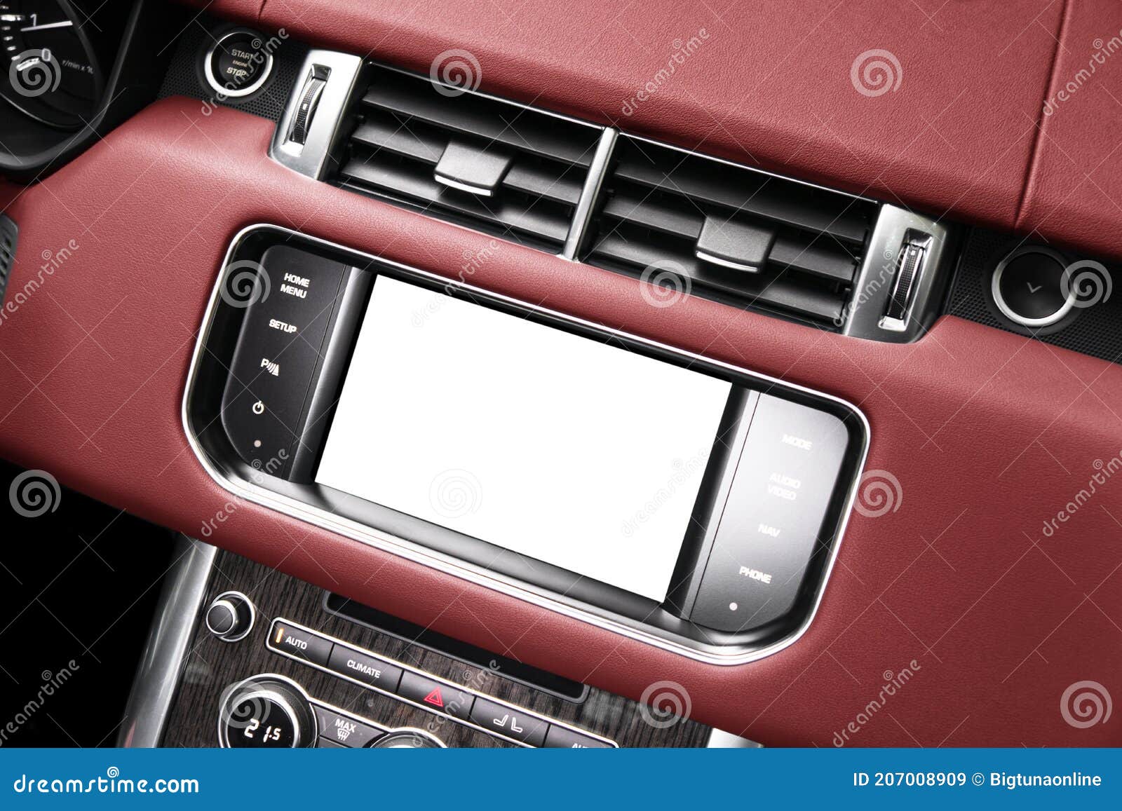 Monitor in Car with Isolated Blank Screen Use for Navigation Maps and ...