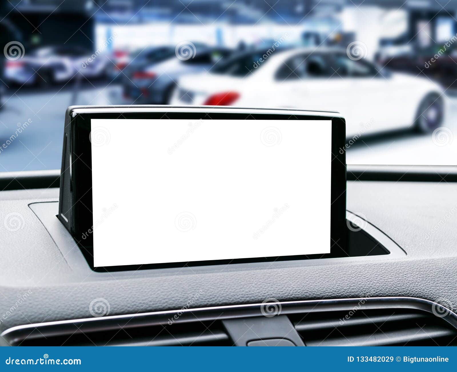 Monitor in Car with Isolated Blank Screen Use for Navigation Maps and ...