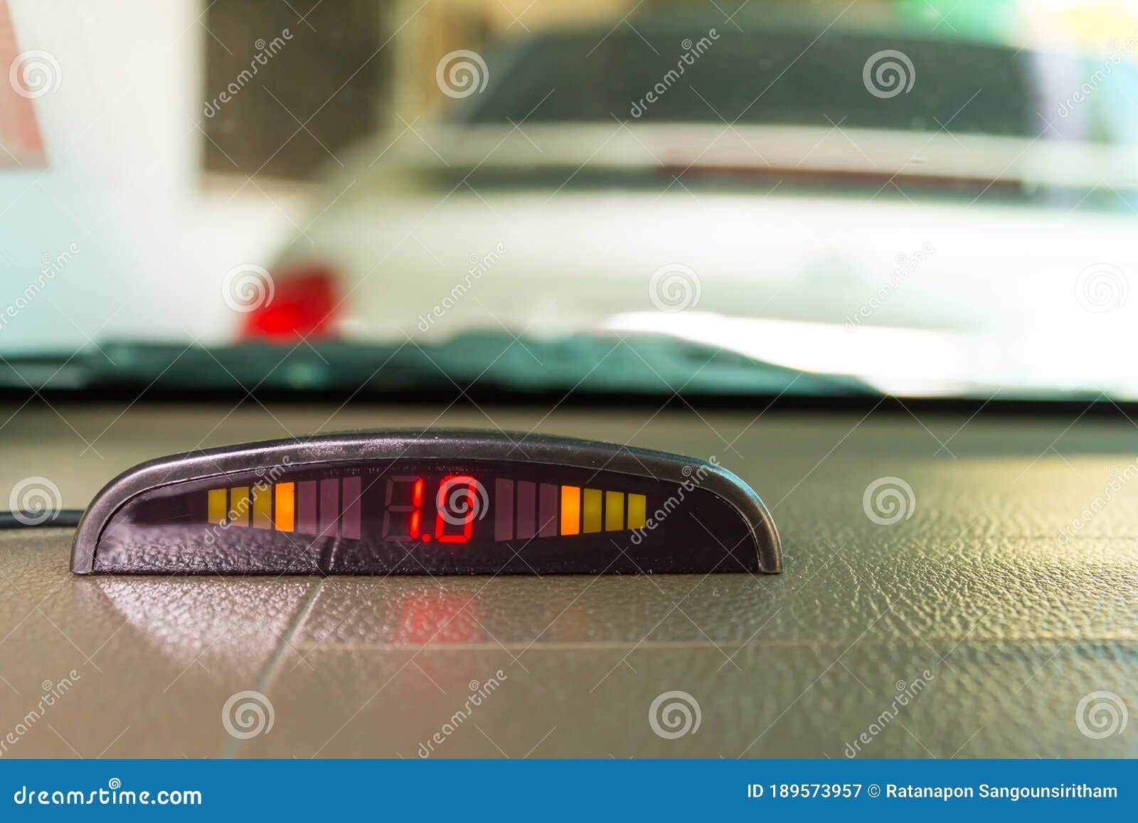 Monitor of Car Parking System. Stock Image - Image of meter, bumper ...