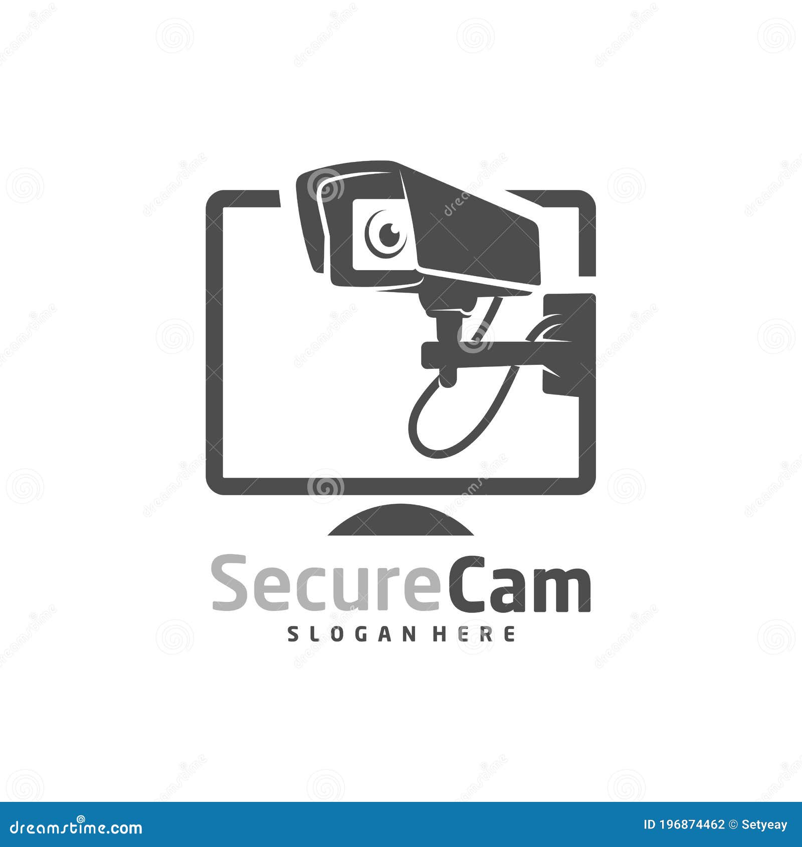 Monitor CCTV Camera Logo Design Vector Template, Concept Symbol Icon ...