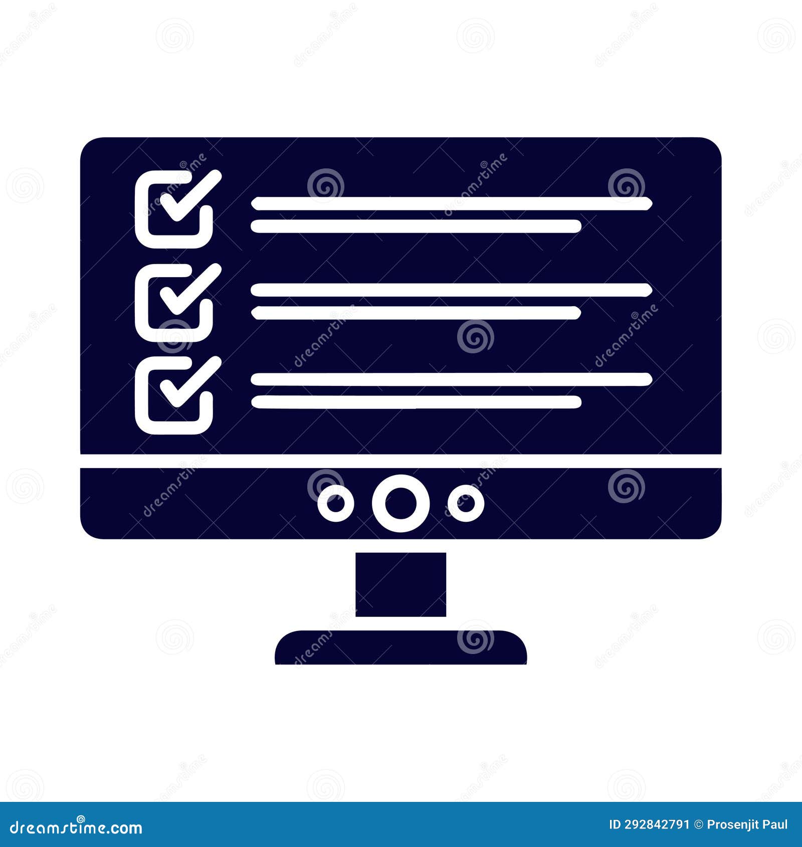 Monitor, Check Mark, Business Web Icon Stock Vector - Illustration of ...