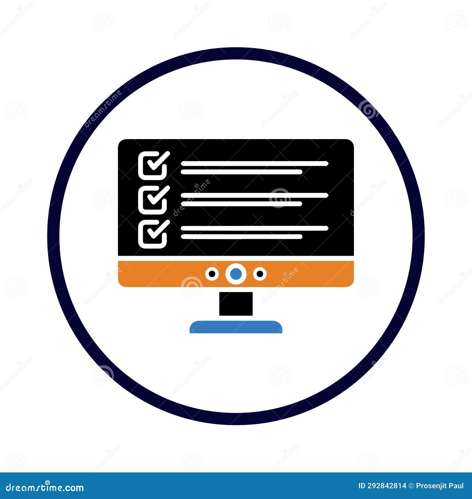 Monitor, Check Mark, Business Web Icon Stock Vector - Illustration of ...