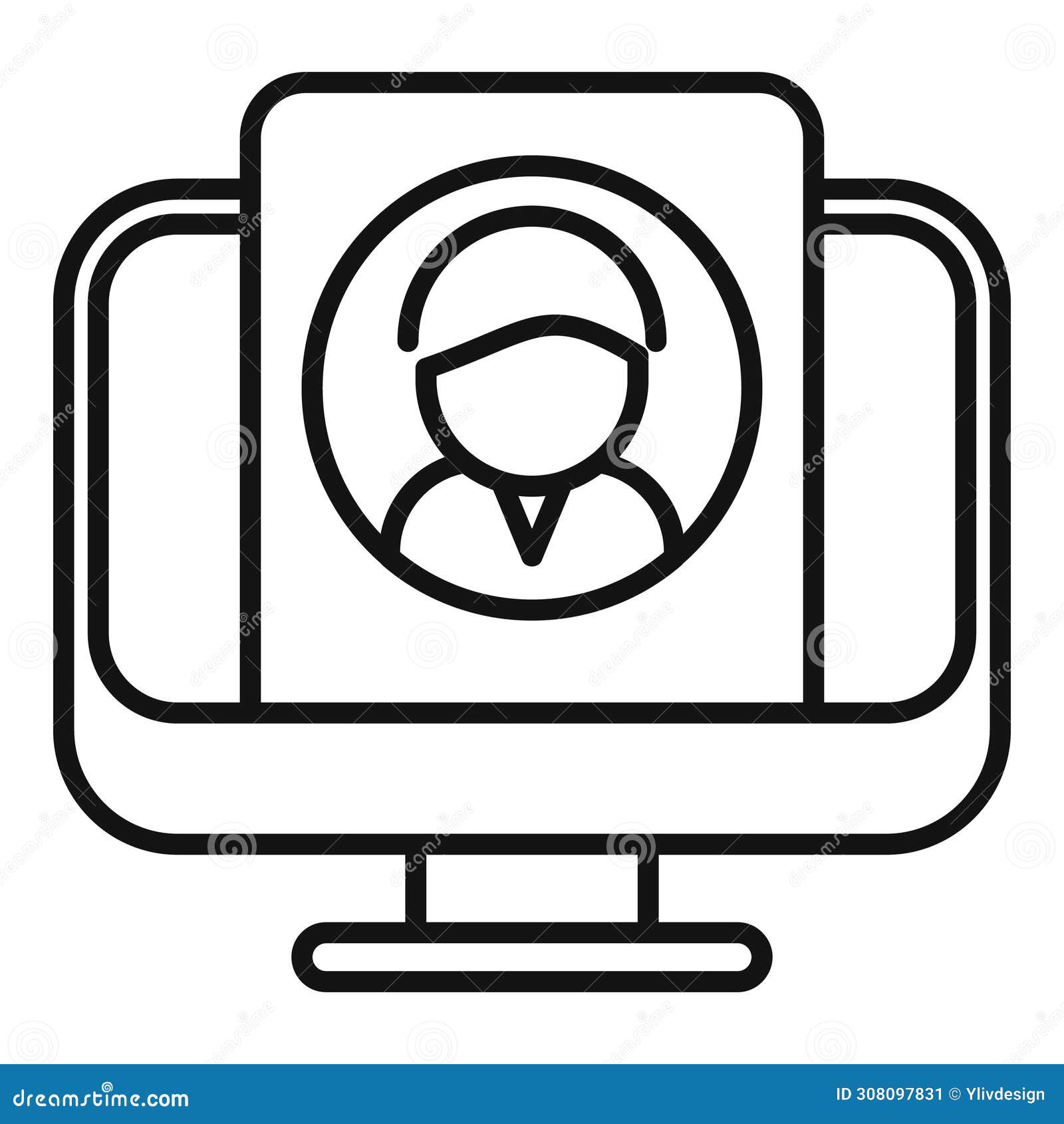 Monitor Client Process Icon Outline Vector. Digital Personal Stock ...