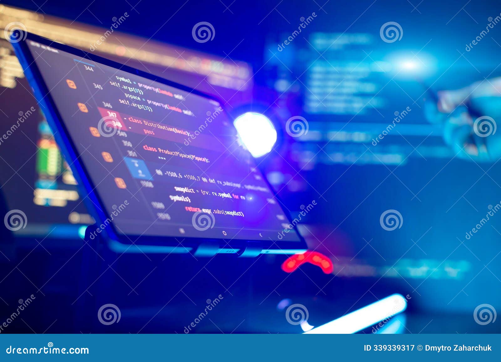 Monitor Closeup of Function Source Code. Abstract it Technology Background Stock Illustration ...
