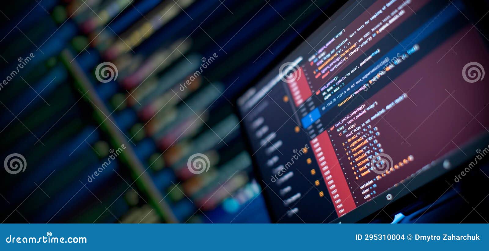 Monitor Closeup Of Function Source Code. Abstract IT Technology ...