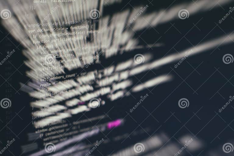 Monitor Closeup of Function Source Code. Abstract it Technology ...