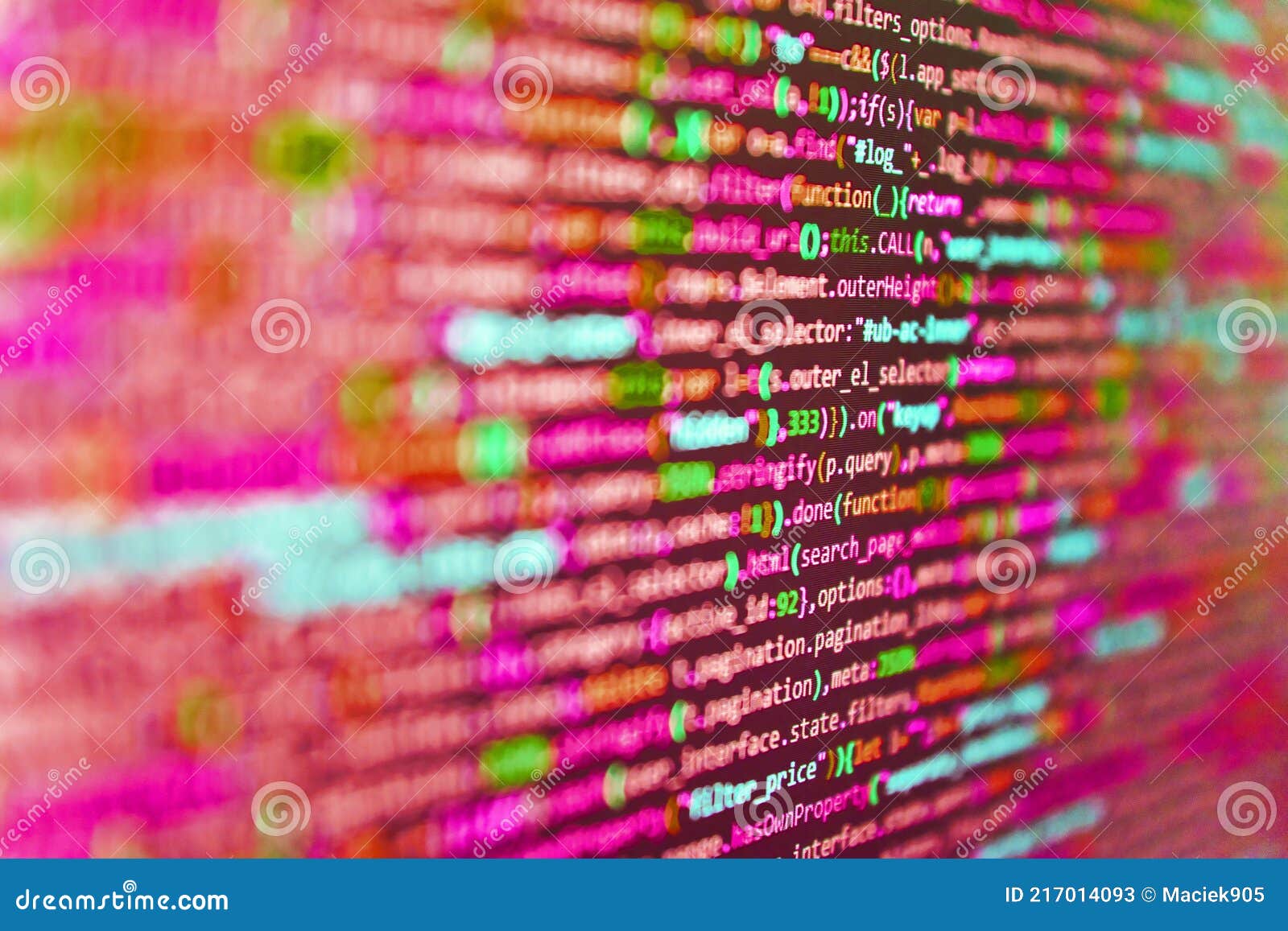 Monitor Closeup Of Function Source Code Binary Computer Code Background Abstract Database 0903