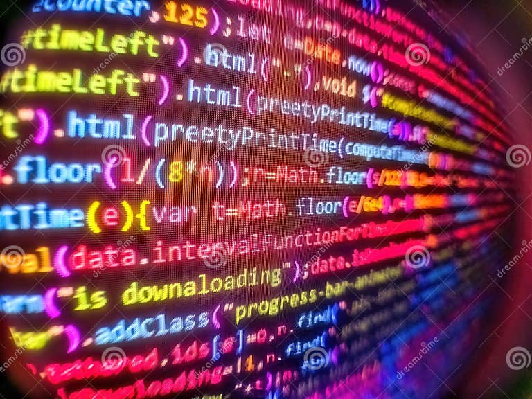 Monitor Closeup Of Function Source Code Source Code Close Up Abstract Screen Of Web Developer