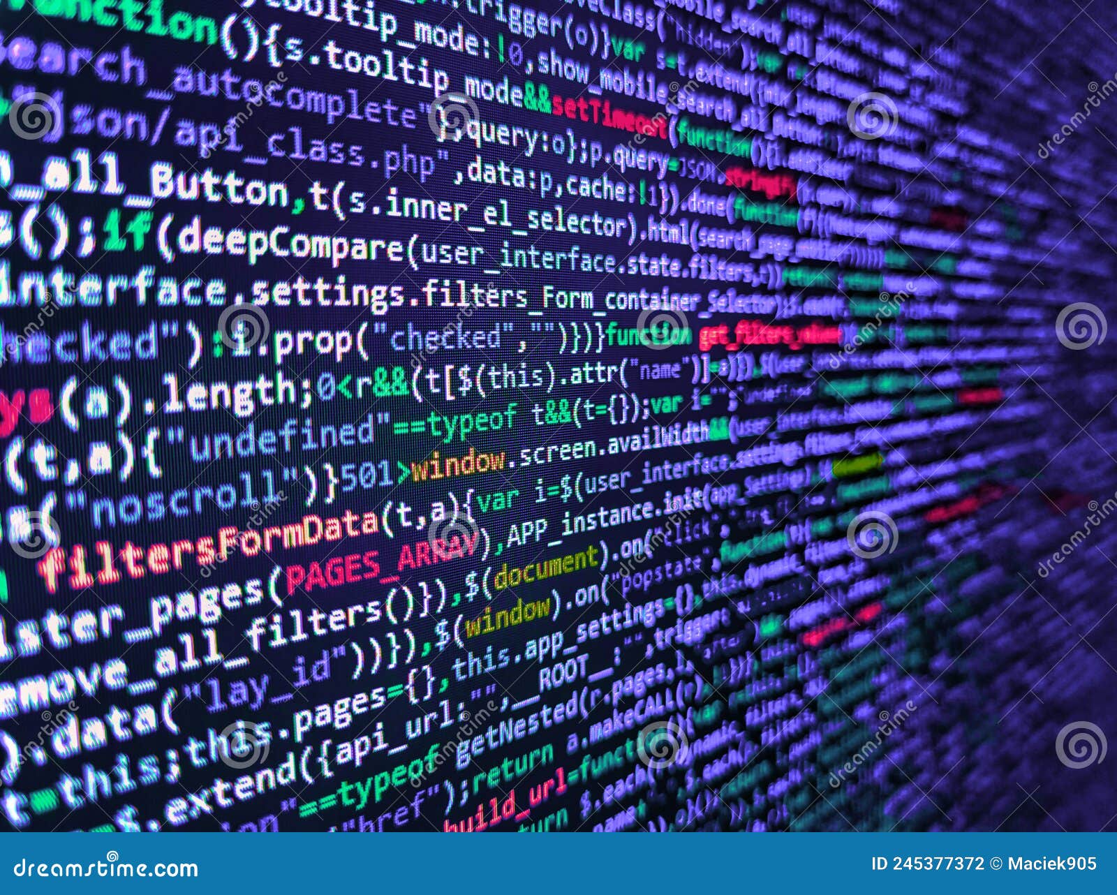 Monitor Closeup Of Function Source Code Computer Language Script Code