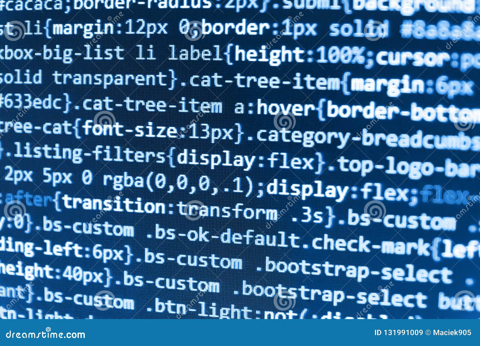 Code Of Javascript Language On White Background. Database Bits Access Stream Visualisation ...