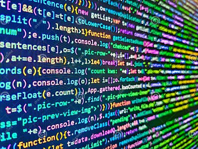 Monitor Closeup of Function Source Code. Web Development Work Concept Stock Photo - Image of ...
