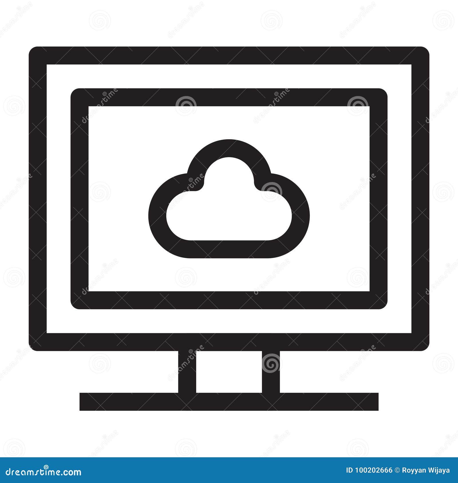Monitor cloud stock vector. Illustration of icon, element - 100202666