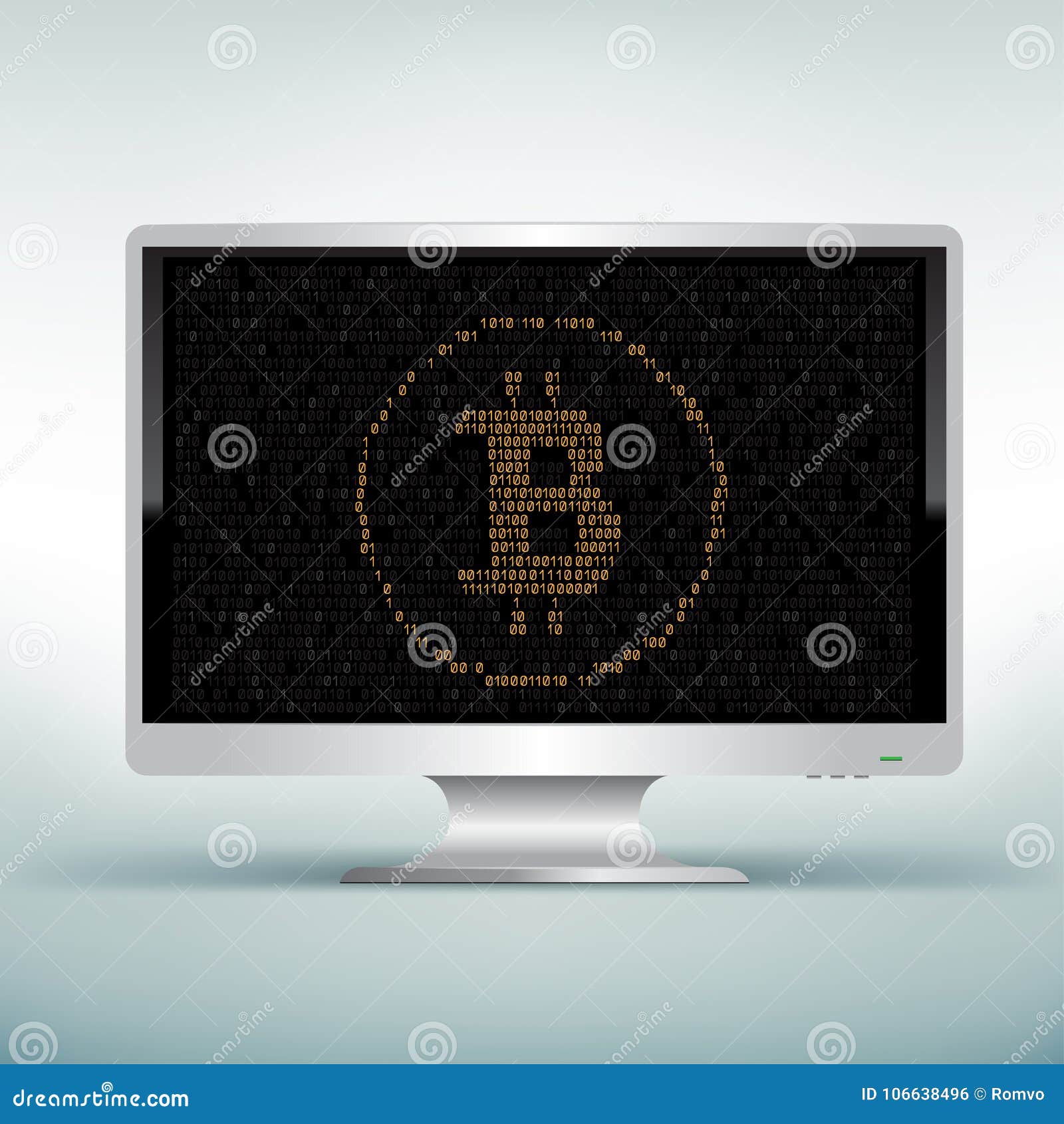 Monitor code bitcoin stock vector. Illustration of modern - 106638496