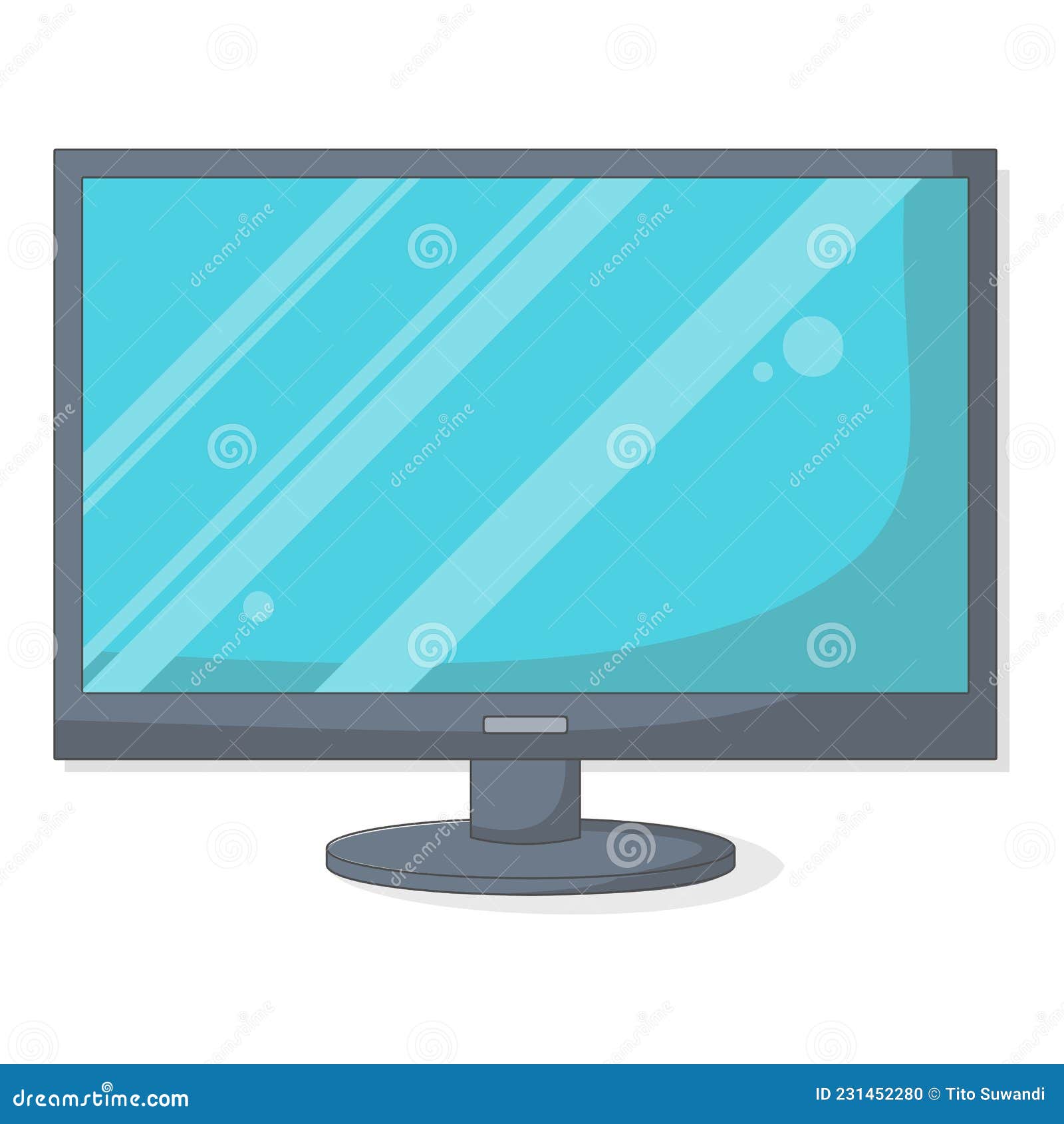 Monitor Computer Desktop Flat Design Front View Stock Vector ...