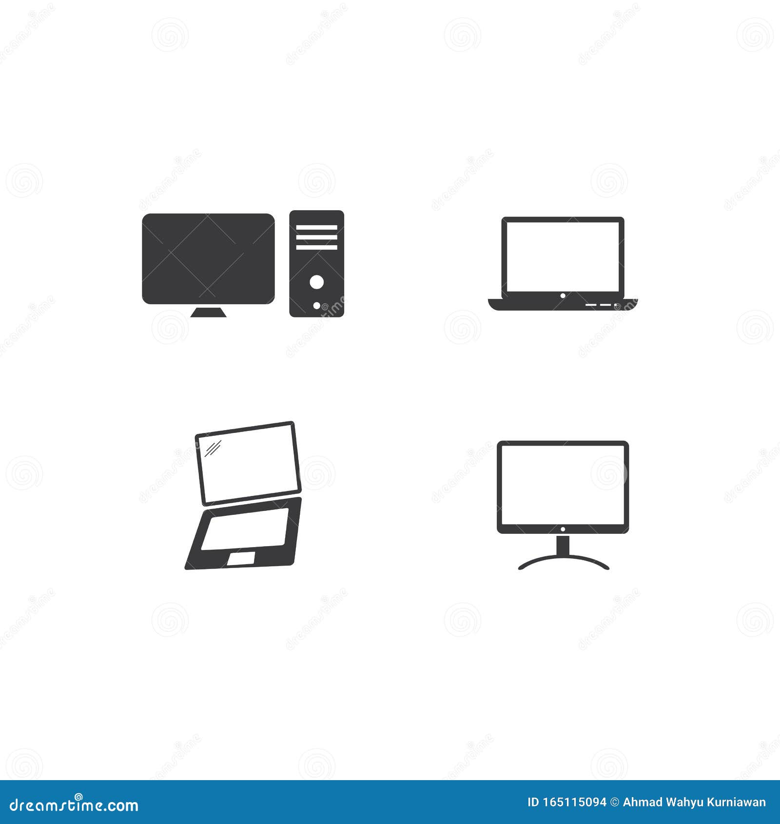 Monitor computer icon stock vector. Illustration of internet - 165115094
