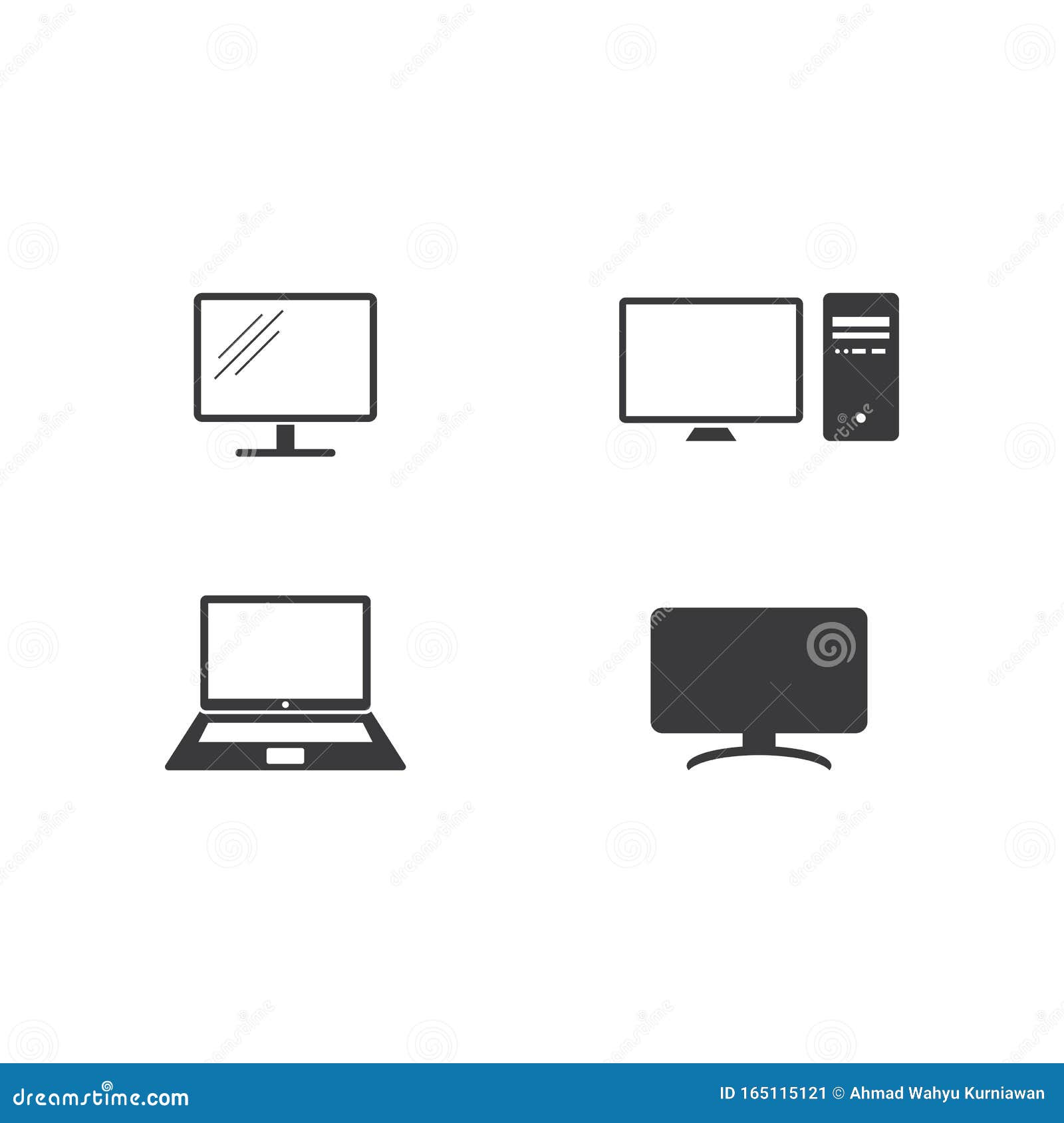 Monitor computer icon stock vector. Illustration of book - 165115121
