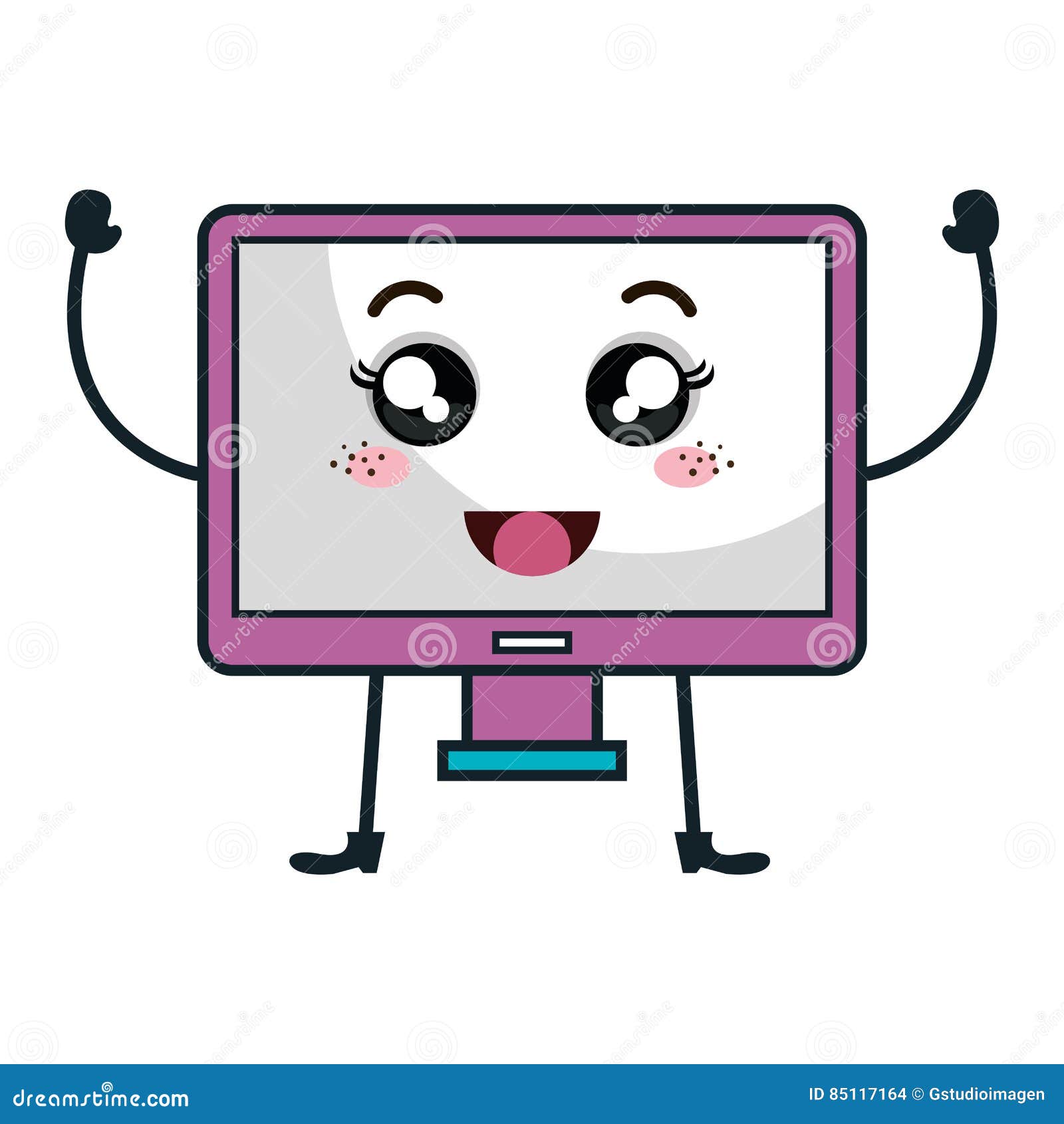 Monitor Computer Kawaii Character Royalty-Free Illustration ...