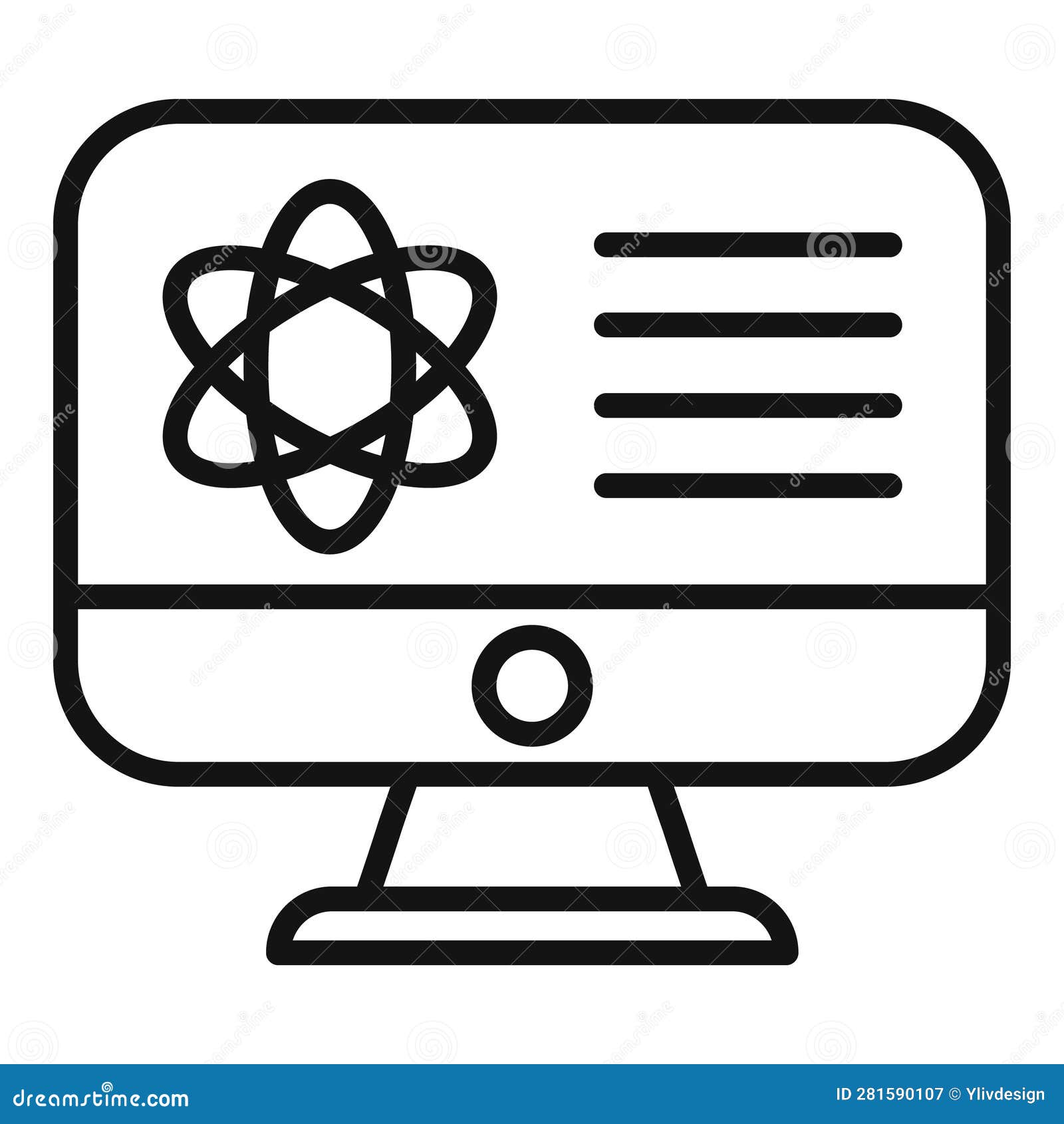 Monitor Computer Lab Icon Outline Vector. Research Laboratory Stock ...