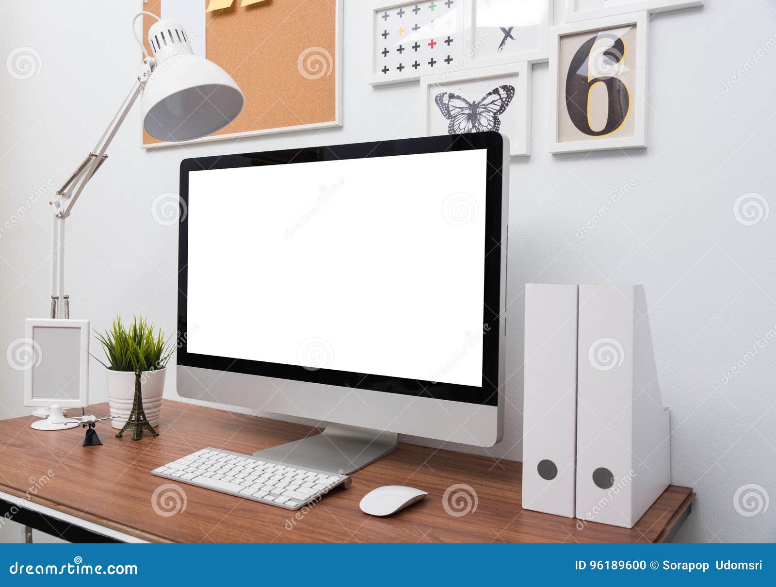 Monitor Computer PC Workspace Stock Photo - Image of place, modern ...